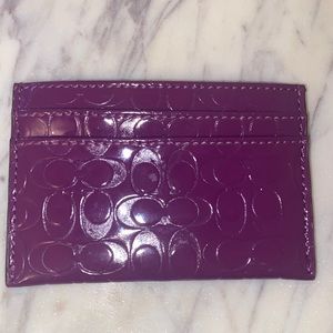 Coach | Bags | Coach Monogram Purple Card Case | Poshmark